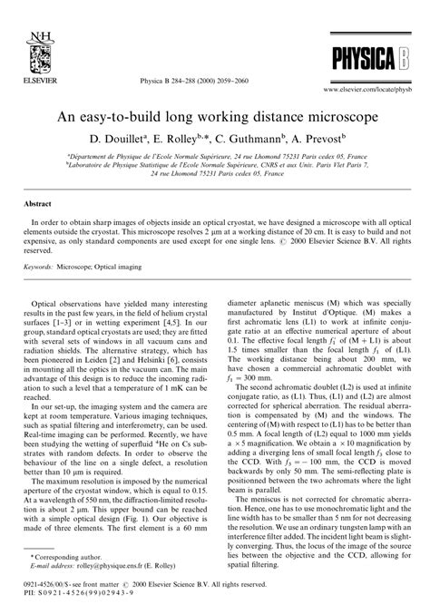 Pdf An Easy To Build Long Working Distance Microscope