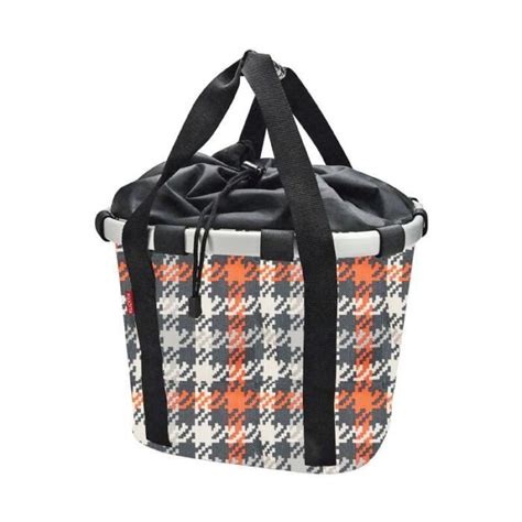 Panier vélo avant toile pied de poule KLICKFIX rouge blanc 15 L 35x28x26 cm Cdiscount Sport