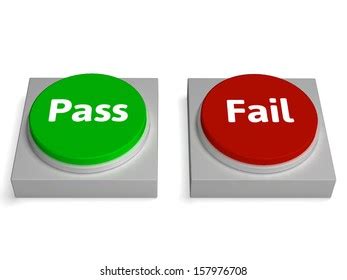 Pass Fail Buttons Showing Passed Failed Stock Illustration