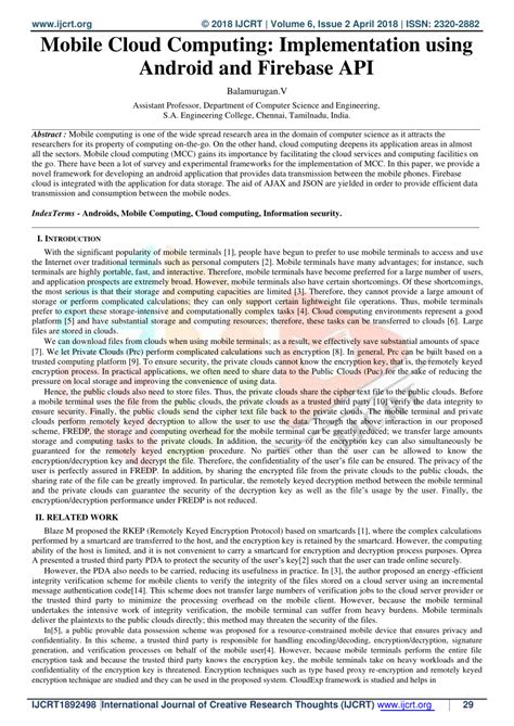 Pdf Mobile Cloud Computing Implementation Using Android And Firebase Api