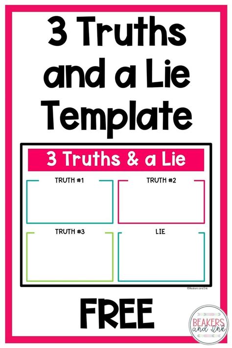 3 truths and a lie template printable word searches