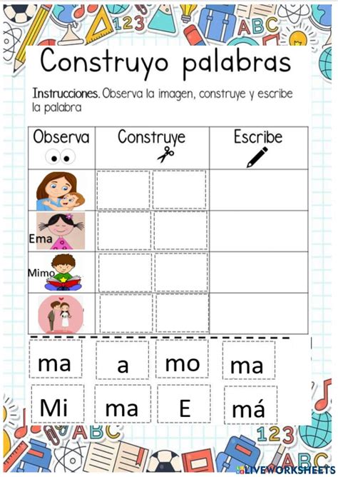 Formar Palabras Con M Interactive Worksheet Palabras Con M Forma Palabras Lecciones De Lectura