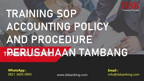 TRAINING ONLINE PENYUSUNAN STANDARD OPERATING ACCOUNTING POLICY AND