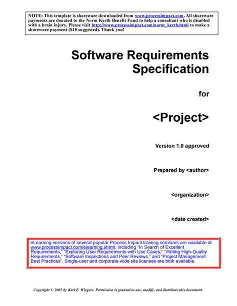 Srs Template Srs Document Software Requirements Specification For