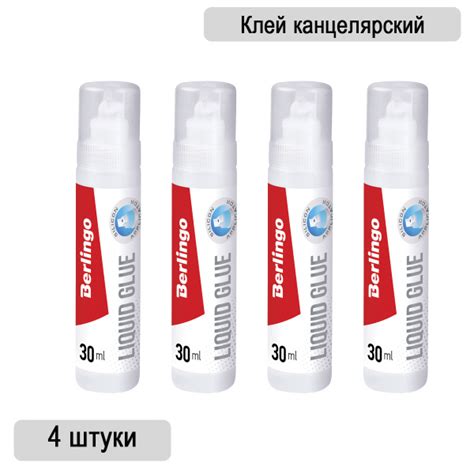 Клей канцелярский Berlingo, с плоским силиконовым аппликатором, 30 мл ...