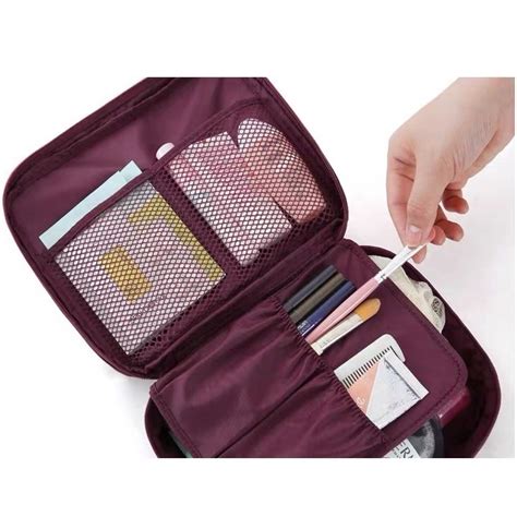 Bolsa Necessaire De Viagem Organizador Para Maquiagem Divisória Shopee Brasil