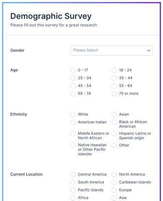 Demographic Survey Form Template Jotform