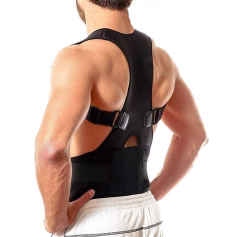Unisex Magnetic Back Brace Posture Corrector Therapy Shoulder Belt