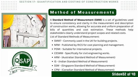 Quantificationcosting Quantification Costing Ricsapc Construction Projectmanagement