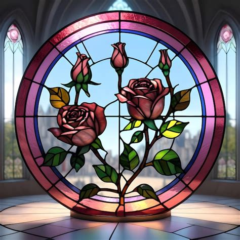 Premium Photo Rose Stained Glass