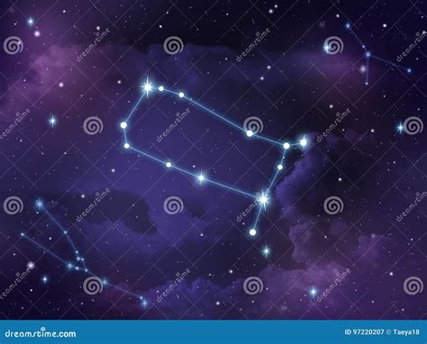 Zodiaco De La Estrella De La Constelación De Los Géminis Stock De
