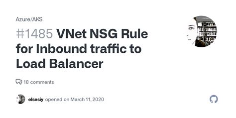 Vnet Nsg Rule For Inbound Traffic To Load Balancer · Issue 1485