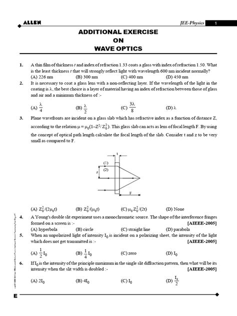 Wave Optics Pdf Diffraction Optics Wave Optics Pdf Diffraction Optics