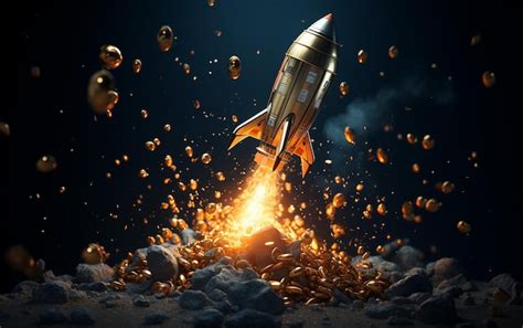 Premium Ai Image Digital Rocket Launch