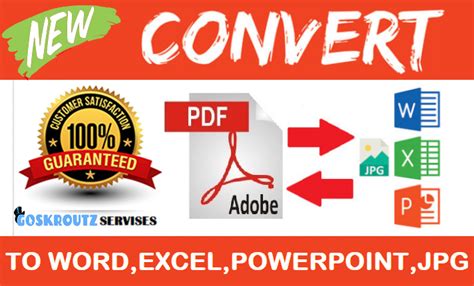 Convert PDF To Word Excel Powerpoint And Vice Versa In 24 Hours