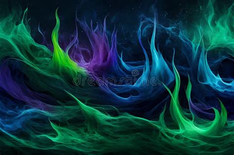 Azure Inferno Abstract Fire Pattern In Blue Green And Cyan Stock Illustration Illustration