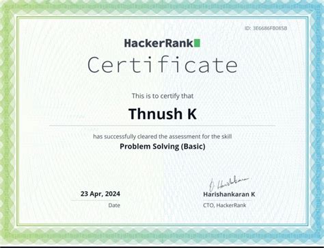 Hackerrank Problemsolving Thnush K