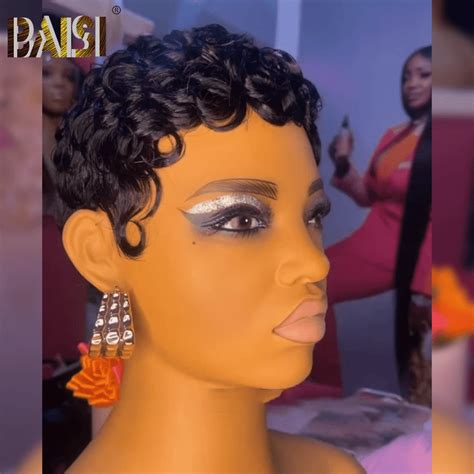 Baisi Pixie Finger Wave Machine Made Wig Baisi Hair