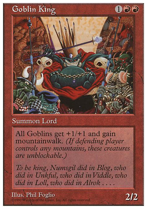 Goblin King Printings Prices And Variations Mtg
