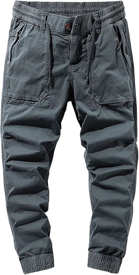 Männer Cargohose Herren Elastischer Bund Füße Binden Jogginghose mit