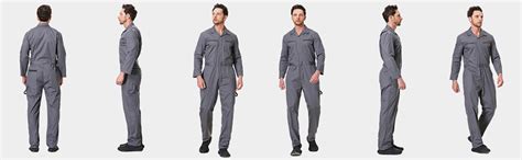Toptie Mens Long Sleeve Coverall Action Back Coverall With Zipper
