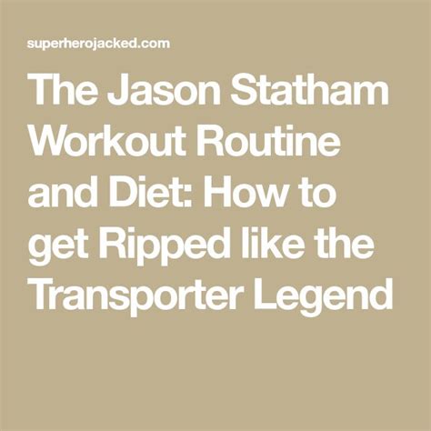 Jason Statham Workout Routine And Diet Plan Jason Statham Workout