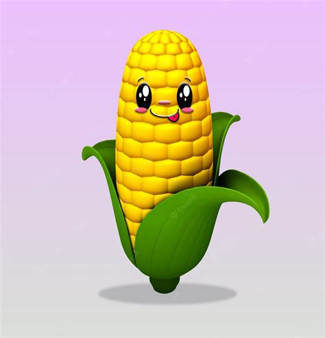 Premium Psd A Cartoon Corn On The Cob