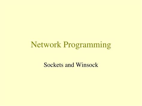 Ppt Network Programming Powerpoint Presentation Free Download Id
