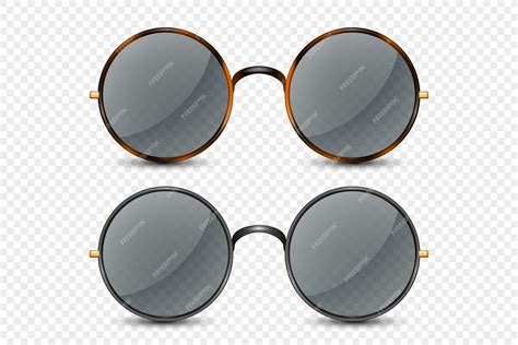 Premium Vector Vector 3d Realistic Leopard Black Round Frame Glasses Set