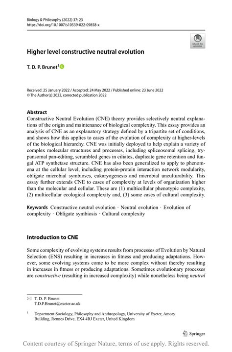 Pdf Higher Level Constructive Neutral Evolution