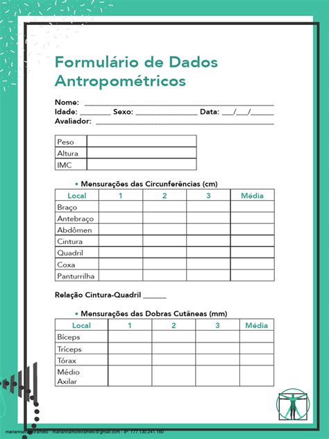 Ficha Formulário De Dados Antropométricos Patrícia Mazzer Pdf