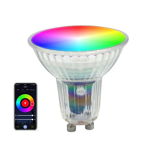 TECO WIFI Control Smart Tuya RGB Color Changing 5W GU10 LED Bulb RGBCW Teco Dimmable GU10