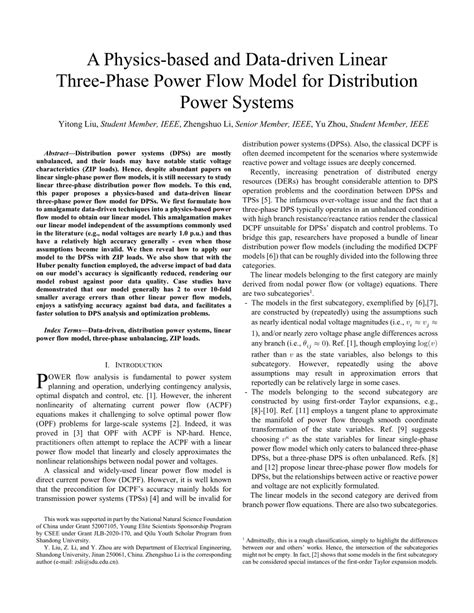 Pdf A Physics Based And Data Driven Linear Three Phase Power Flow