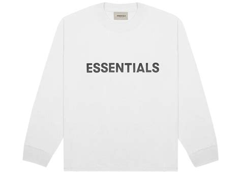 Fear Of God Essentials 3d Silicon Applique Boxy Long Sleeve T Shirt