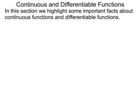45 Continuous Functions And Differentiable Functions Pptx