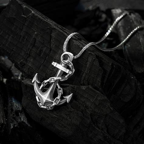 Ship Anchor Mens Necklace Chain And Anchor Necklace Sailors