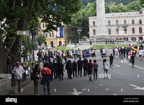 Anti Russian Demonstrations In Tbilisi Georgia Stock Photo Alamy
