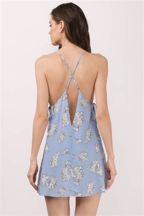 Cute Blue Multi Shift Dress Cross Back Dress Shift Dress 29