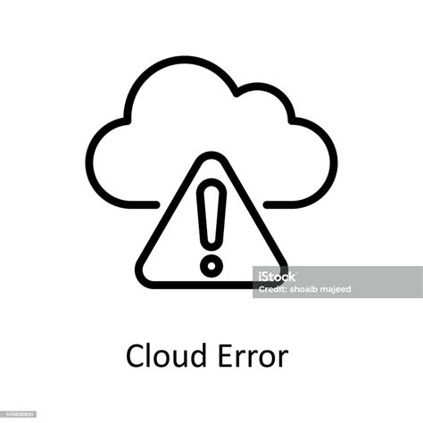 Cloud Error Vector Outline Icon Design Illustration On White Background