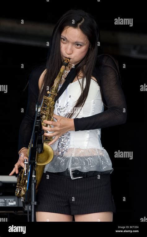 Japanese Oriental Woman Saxophonist Jazz Ska Band Lambeth Country Show