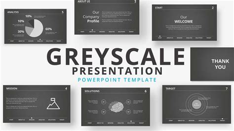 Grayscale Business Powerpoint Template And Presentation Slides
