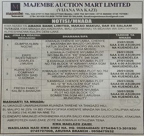 Majembe Auction Mart Ltd Added Majembe Auction Mart Ltd