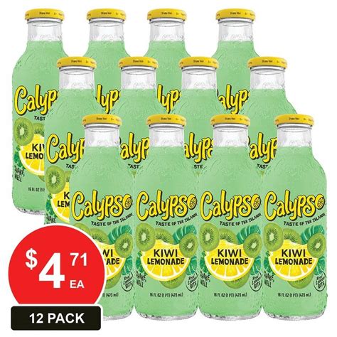 Calypso 473ml Kiwi Lemonade 12 Pack Big W