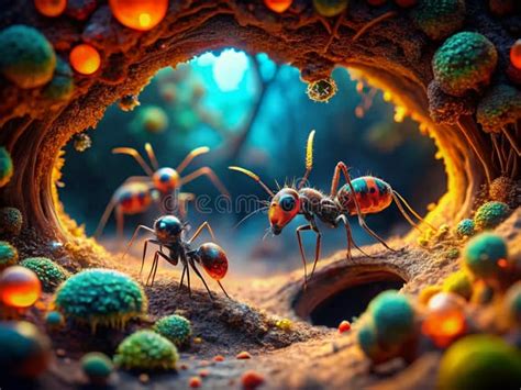 Unveiling The Intricate Architecture Of An Ant Colony A Microscopic Exploration Of Insect Homes