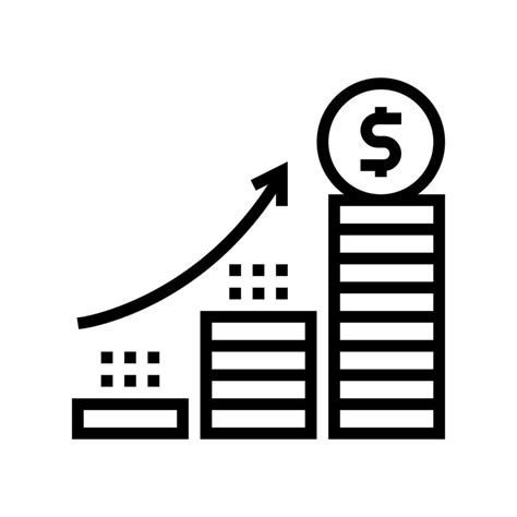 Growth Coin Heap Line Icon Vector Illustration 10300767 Vector Art At