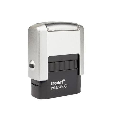 Carimbo Automático Trodat Printy 4910 P2 Prata Preto 26x10mm
