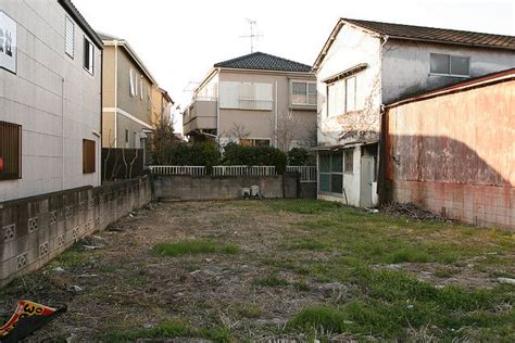 Empty Yard Between Two Buildings