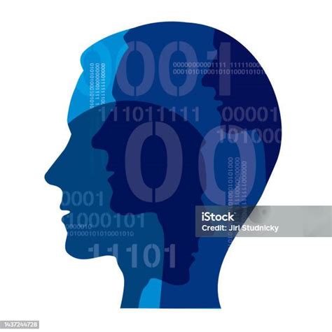 Men With Binary Codes Computer Expert Stock Illustration Download