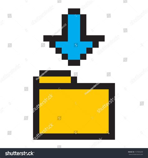 Folder Arrow Icon Set Pixel Art Stock Vector Royalty Free 157995209 Shutterstock