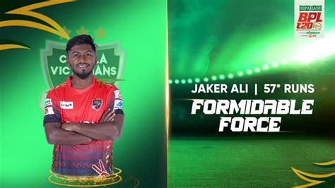Bpl T20 2023 Jaker Ali 57 Runs Match 5 Comilla Victorians Vs